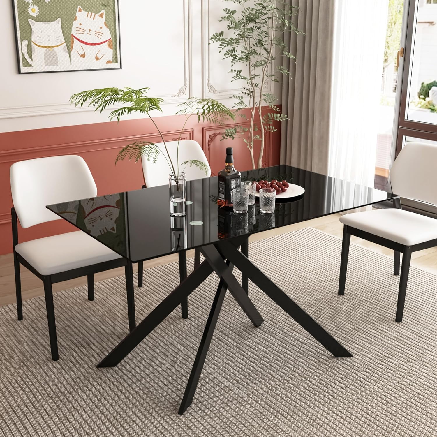 51" Rectangle Dining Table for 4 5 6 People, Modern Dining Room Tables ...