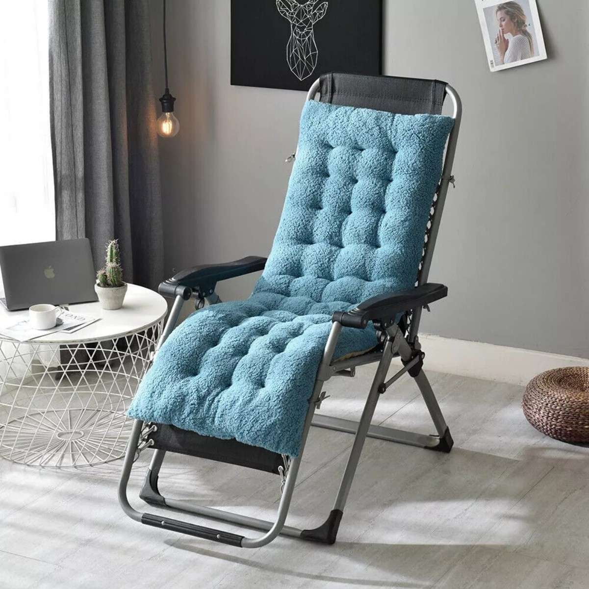 51" Soft Fleece Lounge Chair Cushion Tufted Recliner Mat for Zero ...