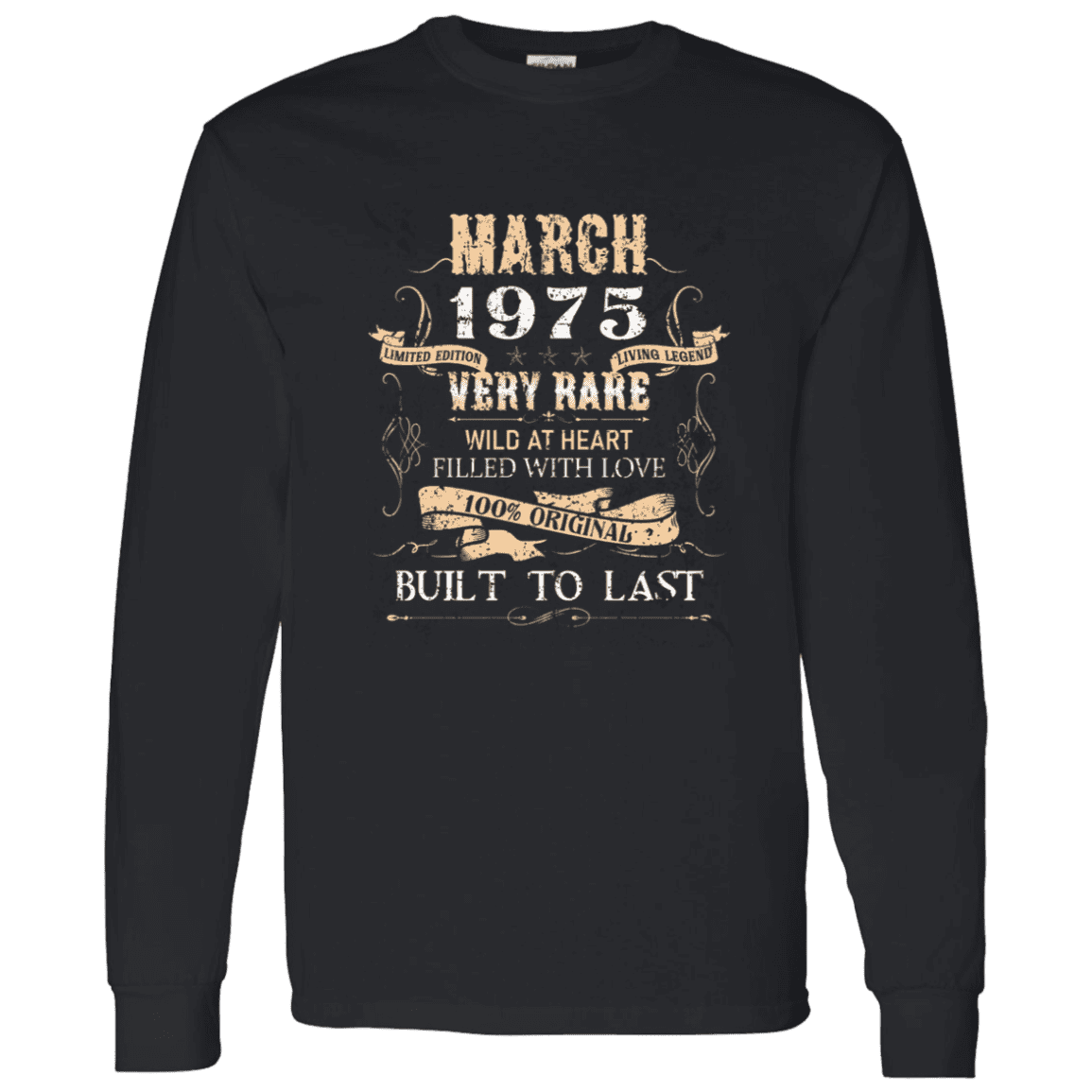 51 Years Old 51St Birthday Legend Vintage March 1975 Bday Long Sleeve ...