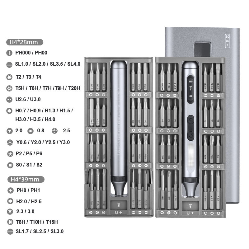 51 in 1 Electric Screwdriver Set Type-C Charging Cordless Screwdriver ...
