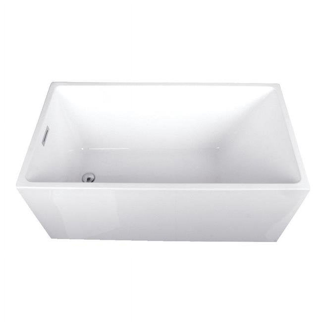 51 in. Acrylic Freestanding Tub with Drain, White - Walmart.com