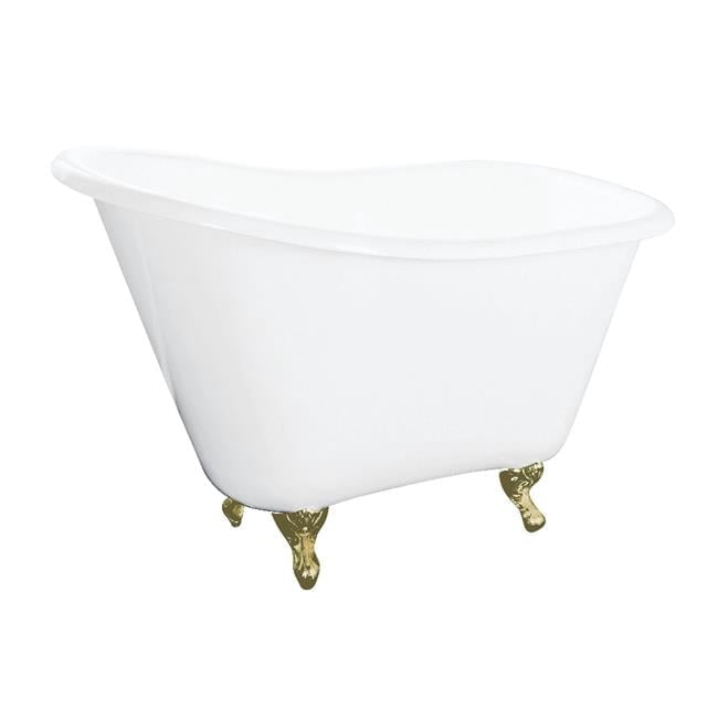 51 in. Aqua Eden Cast Iron Slipper Clawfoot Tub without Faucet ...