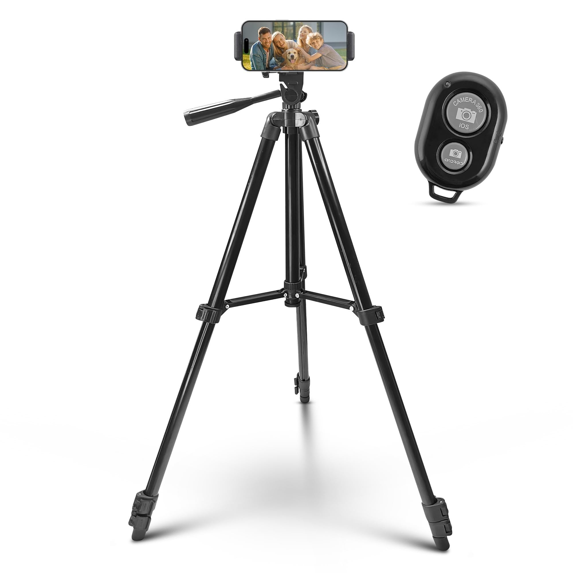 iDance Cell Phone Tripod Stand, 51", Phone Tripod with Bluetooth Remote ...
