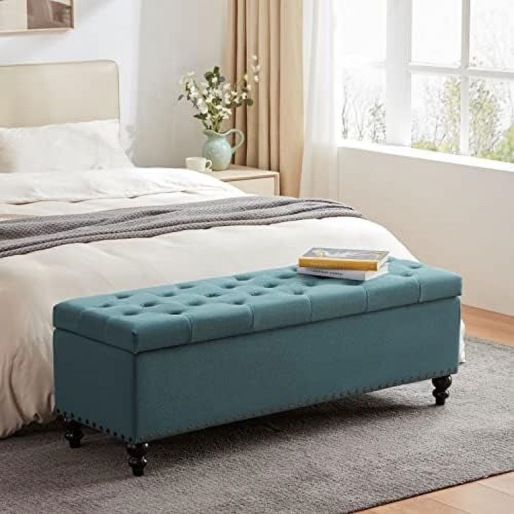 51 Inch Ottoman Bench With Button Tufted Ottoman With Bedroom Bench