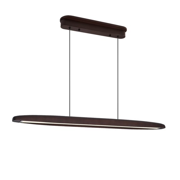 51-inch Streamline Wooden LED Pendant Light with Remote Control ...