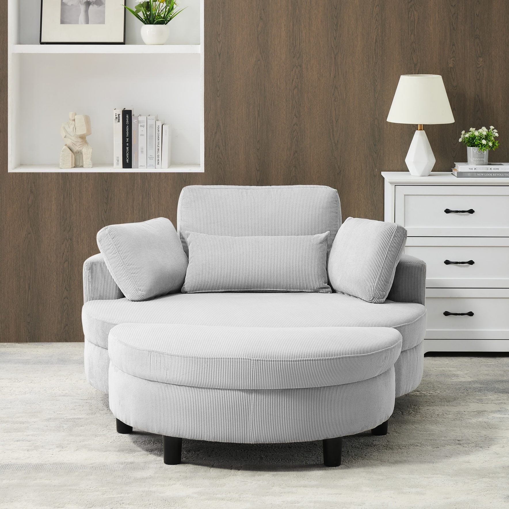 51-inch corduroy sofa - Comfortable seating for one - Small bedroom ...