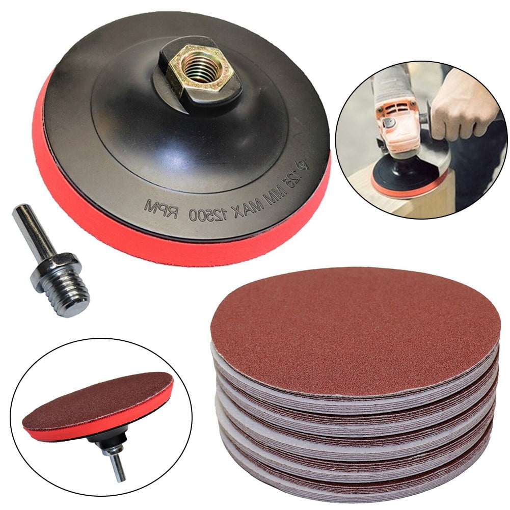 51 pcs Sanding Disc Kit Hook Loop 125mm Attachment Drill Grinder Backing Pad Walmart