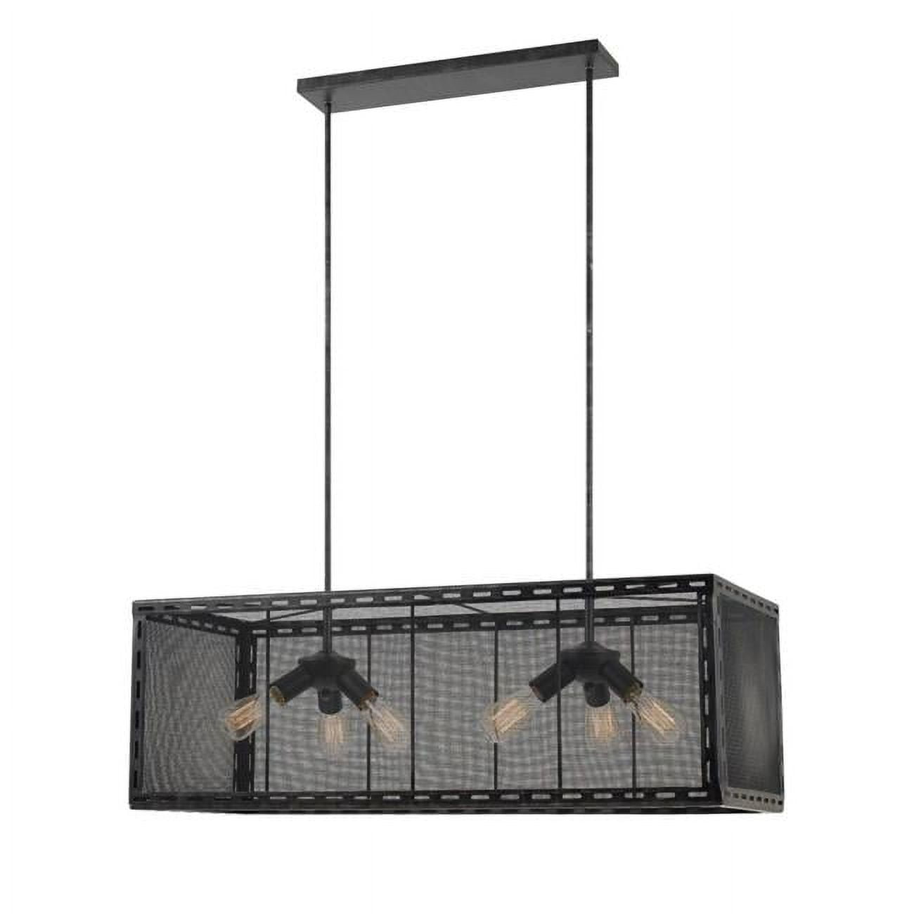 51 x 40 x 16 in. Metal Rectangular Open Frame Chandelier with Mesh ...
