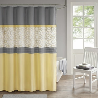 Serafina Home Blue White Fabric Shower Curtain: Diamond Floral Damask ...