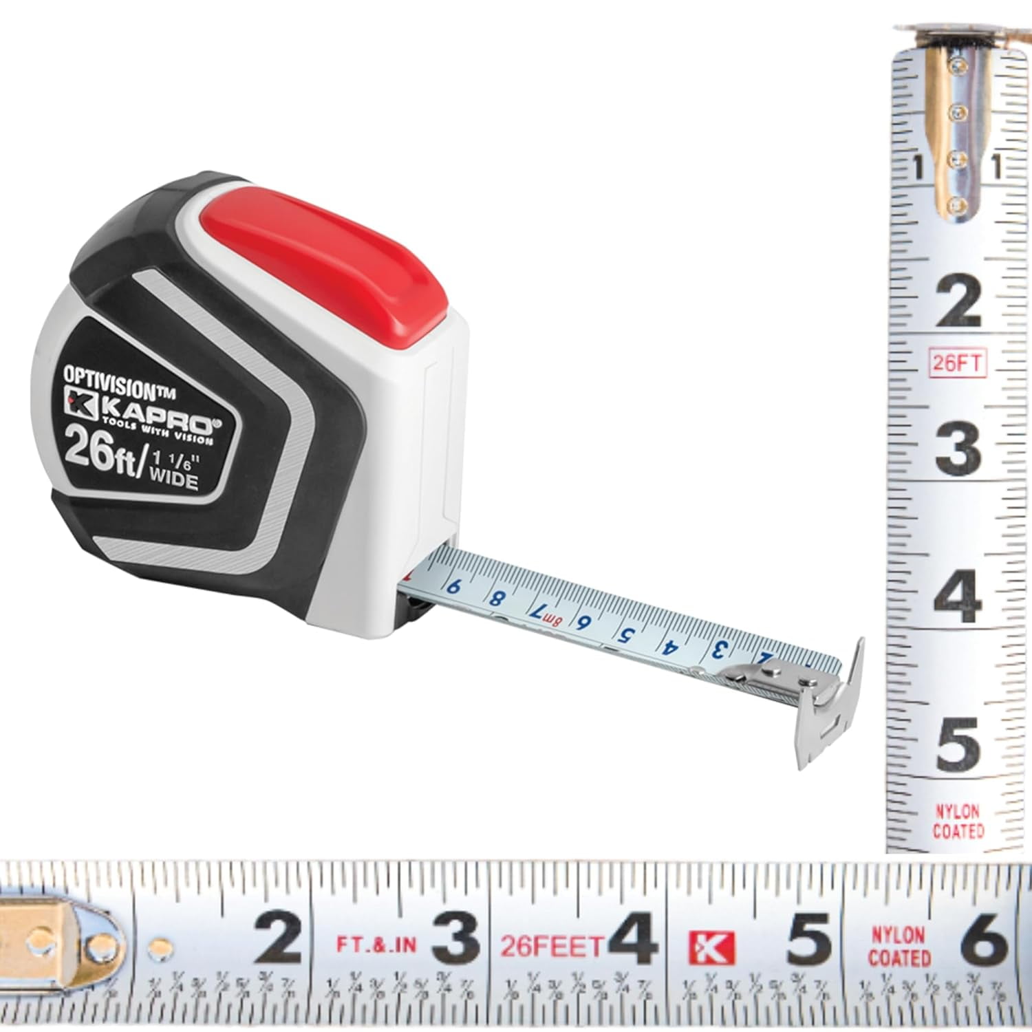 510 Optivision Magnetic Tape Measure SelfLocking Blade and End Hook ...