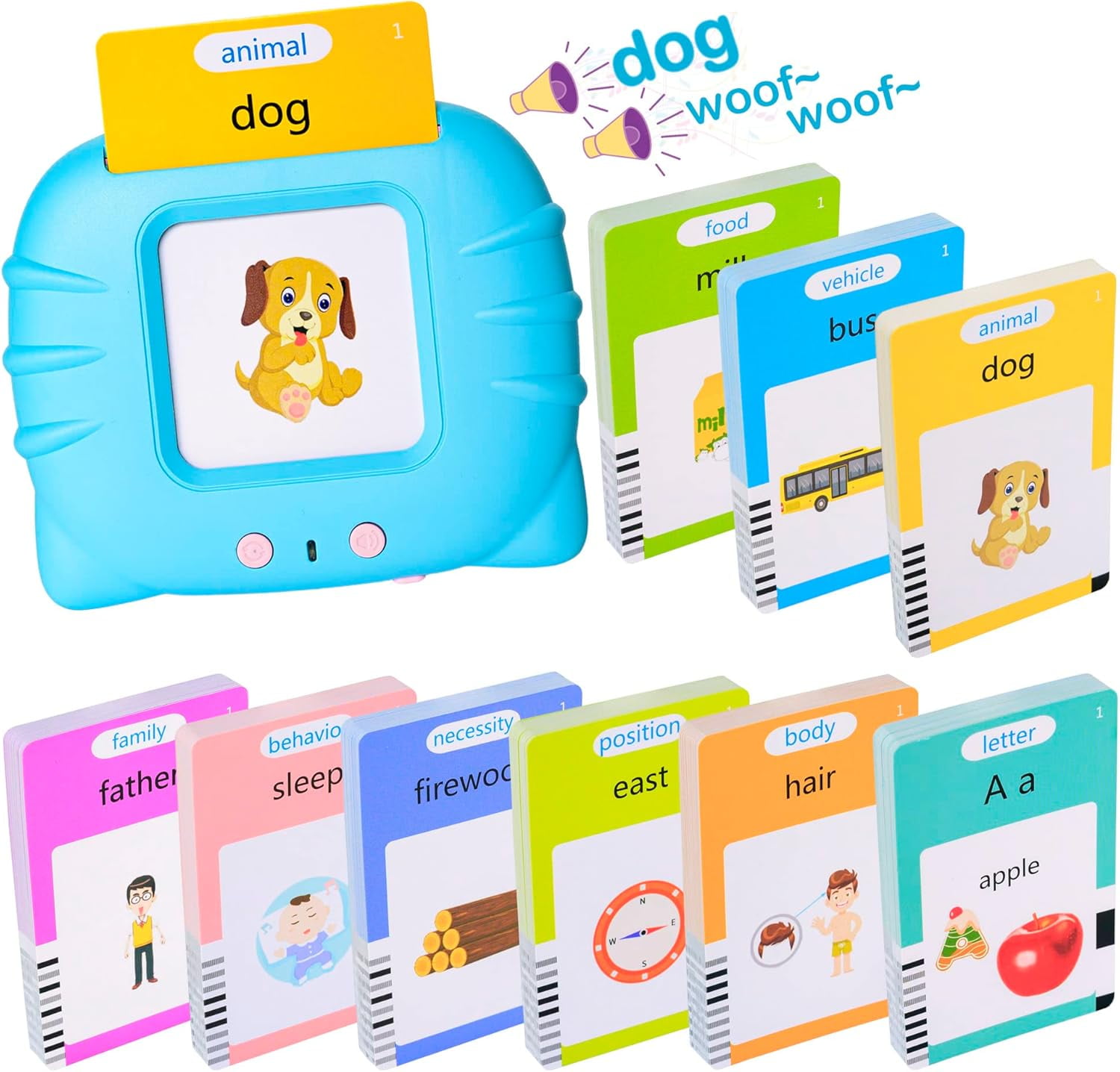 510 Talking Flash Cards for Kids 2-4 - Pocket Speech Therapy Toys for ...