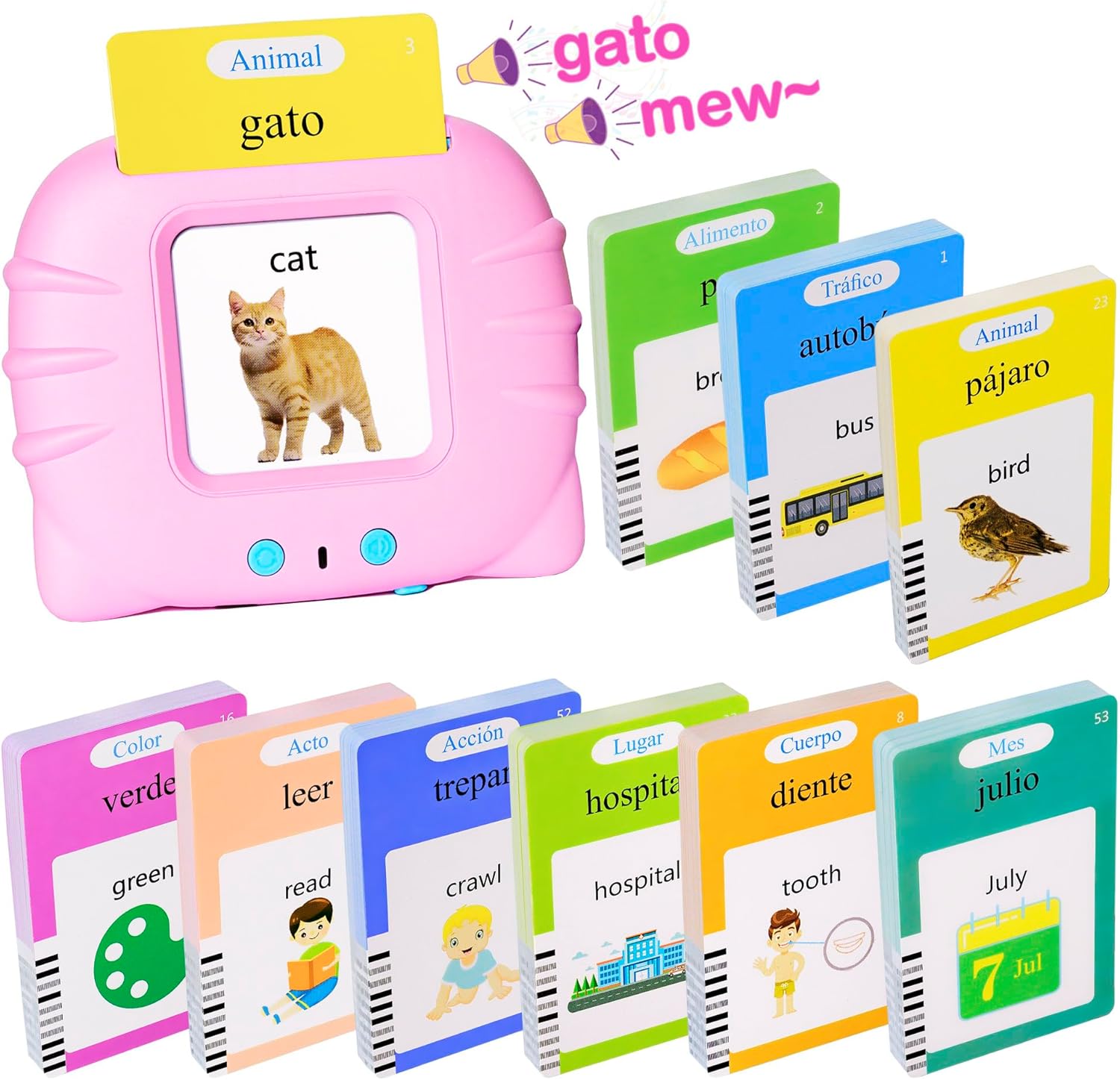 510 Talking Flash Cards for Kids 2-4 - Pocket Speech Therapy Toys for ...