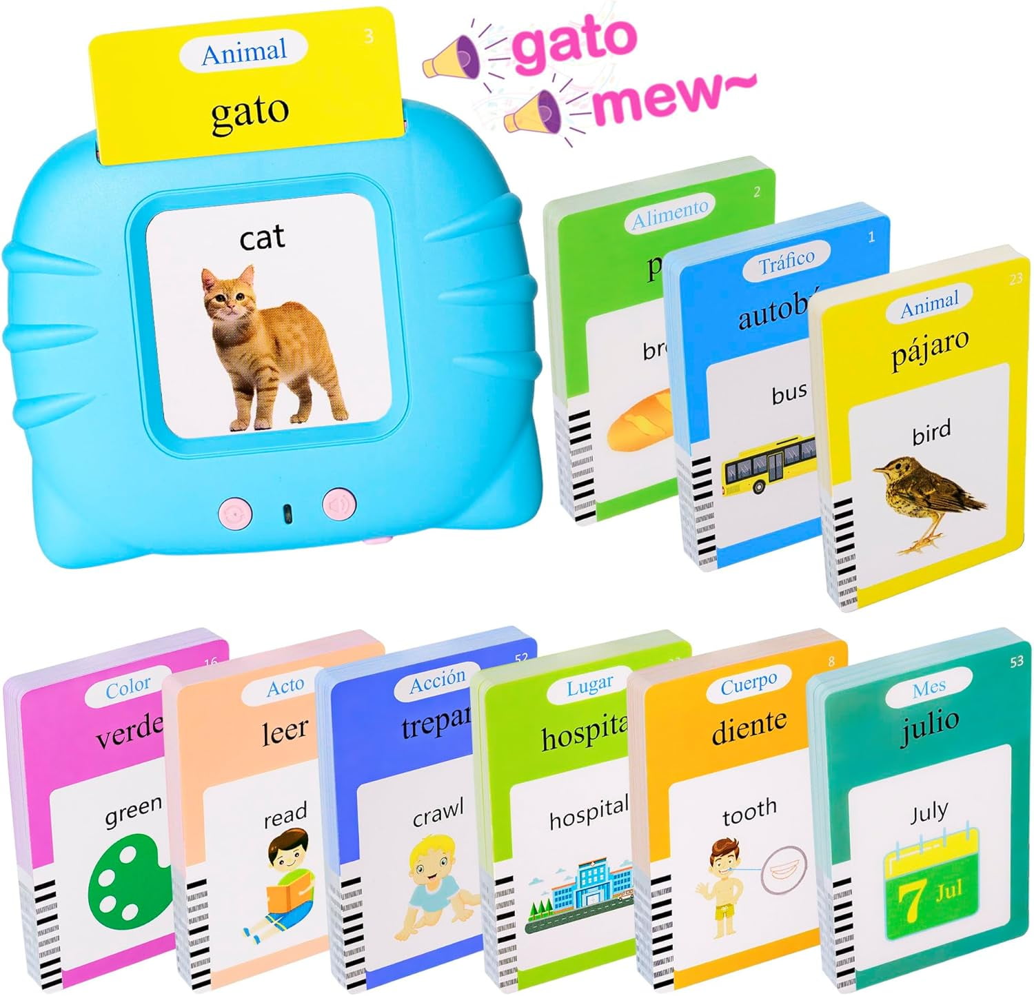 510 Talking Flash Cards for Kids 2-4 - Pocket Speech Therapy Toys for ...