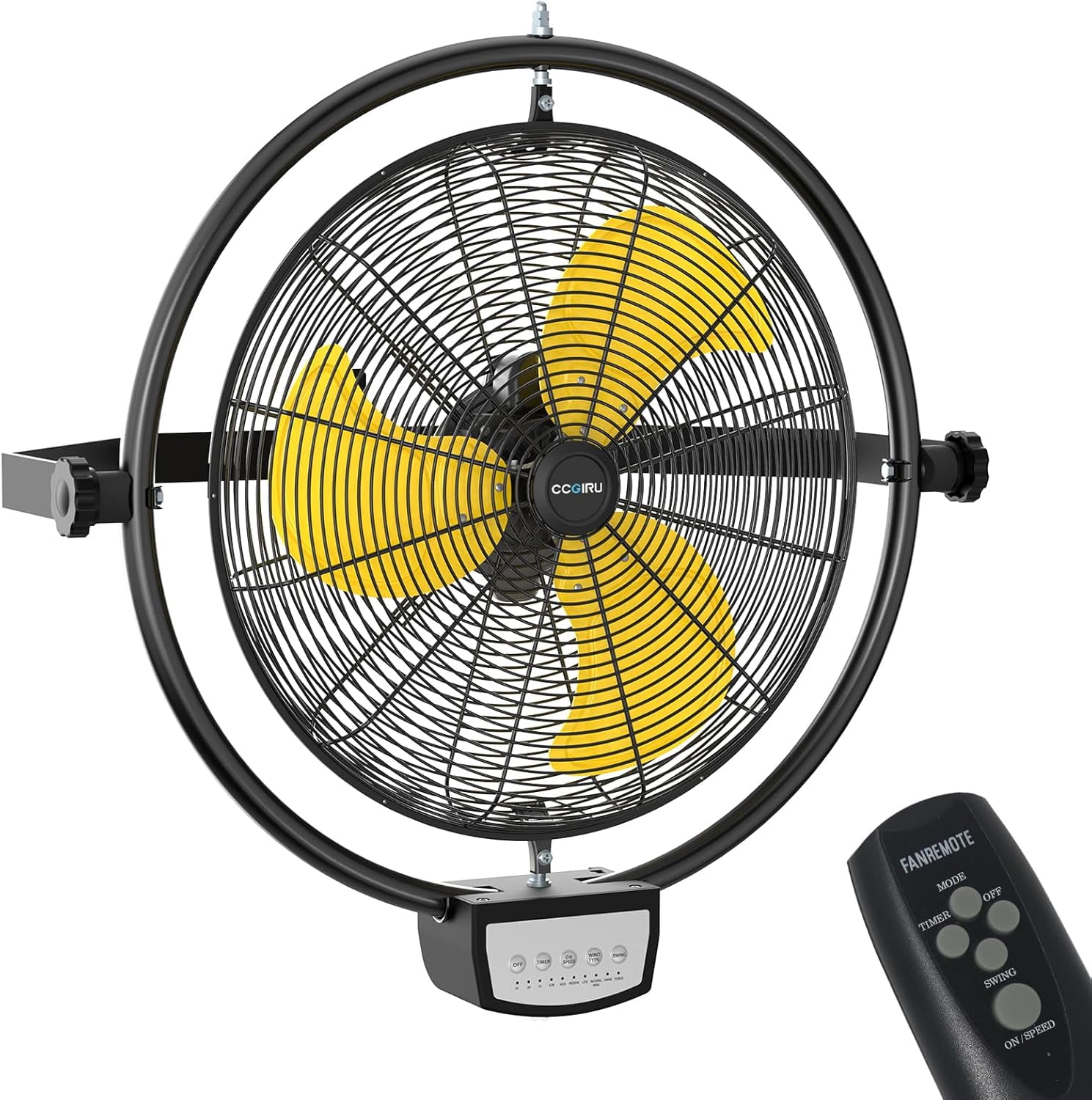 5100 CFM 20" Remote Control Wall Mount Fans, High Velocity 3-Speed Professional Oscillating Wall ...