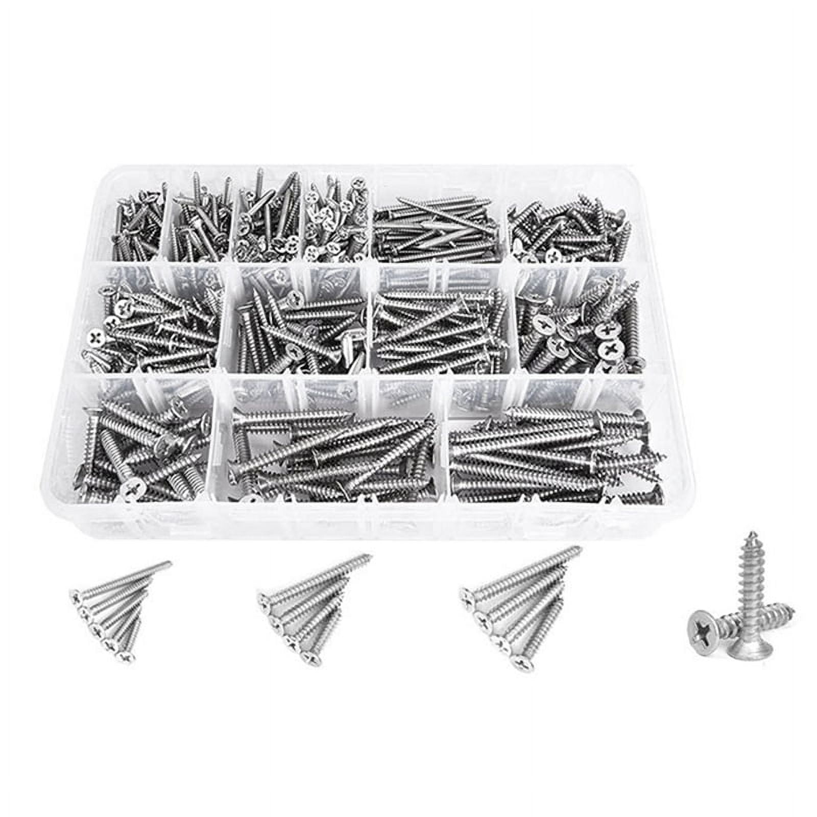 510PCS Wood Screws Assortment Kit - Stainless Steel Self Tapping Screw ...