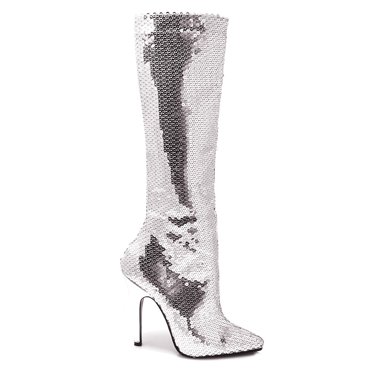 Adult Silver Glitter Knee High Boot - Walmart.com