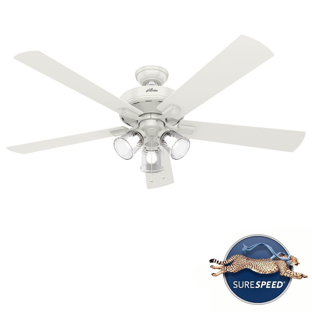 Hunter Fans - Crestfield-5 Blade Ceiling Fan with Light Kit and Pull ...