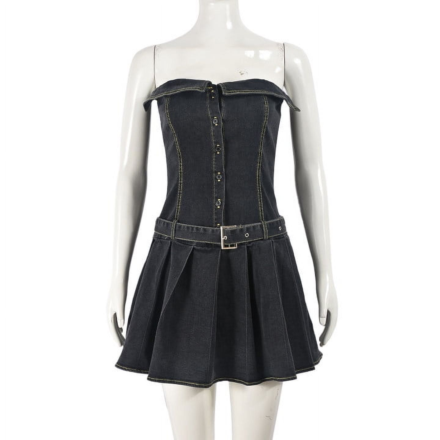 HHH 51179 Stretch Denim Women's Chest Wrap Belt Sexy Hot Girl Pleated ...