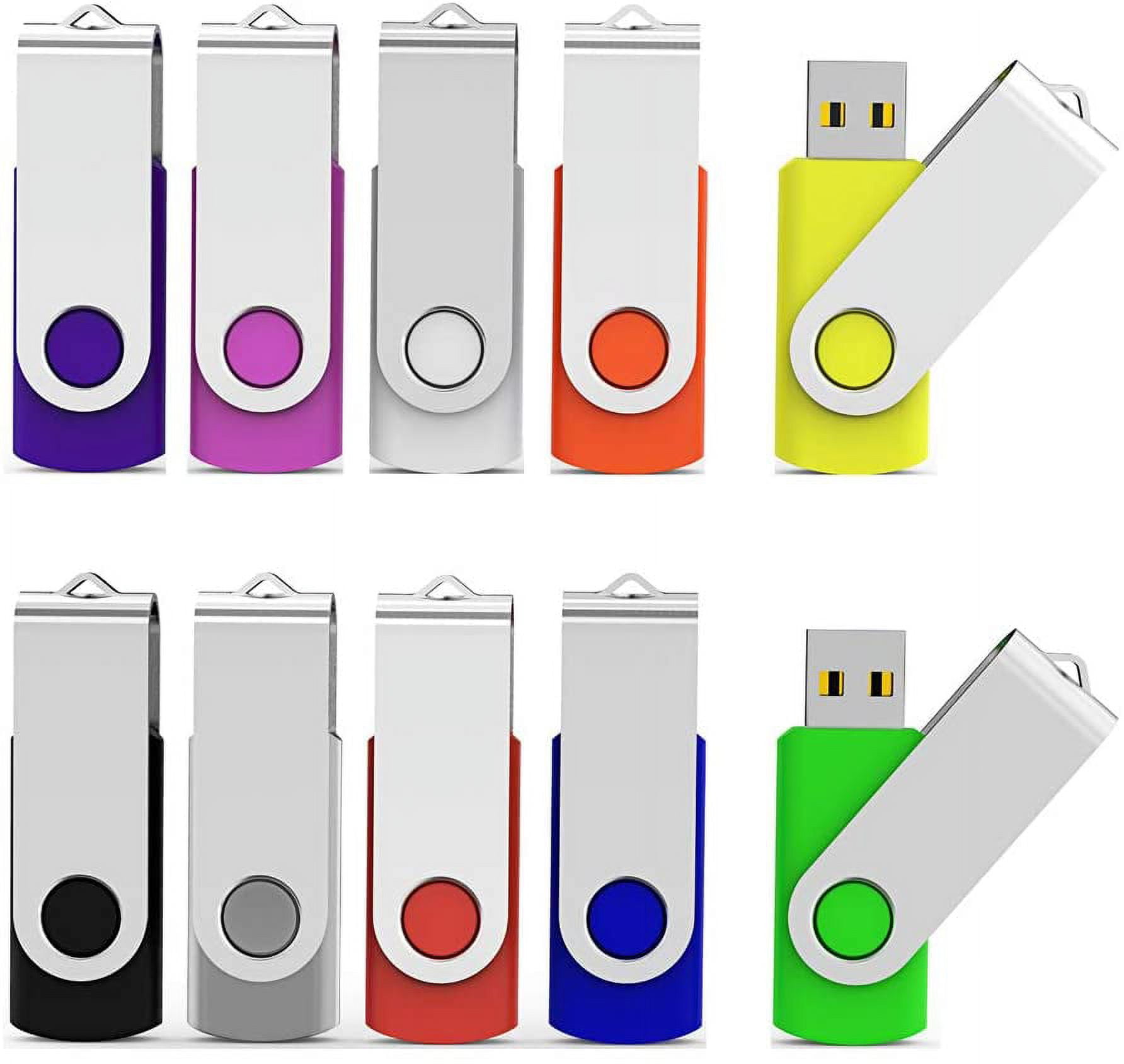 512MB 10 Pack USB 2.0 Flash Drives Memory Stick Swivel Bulk USB Thumb ...