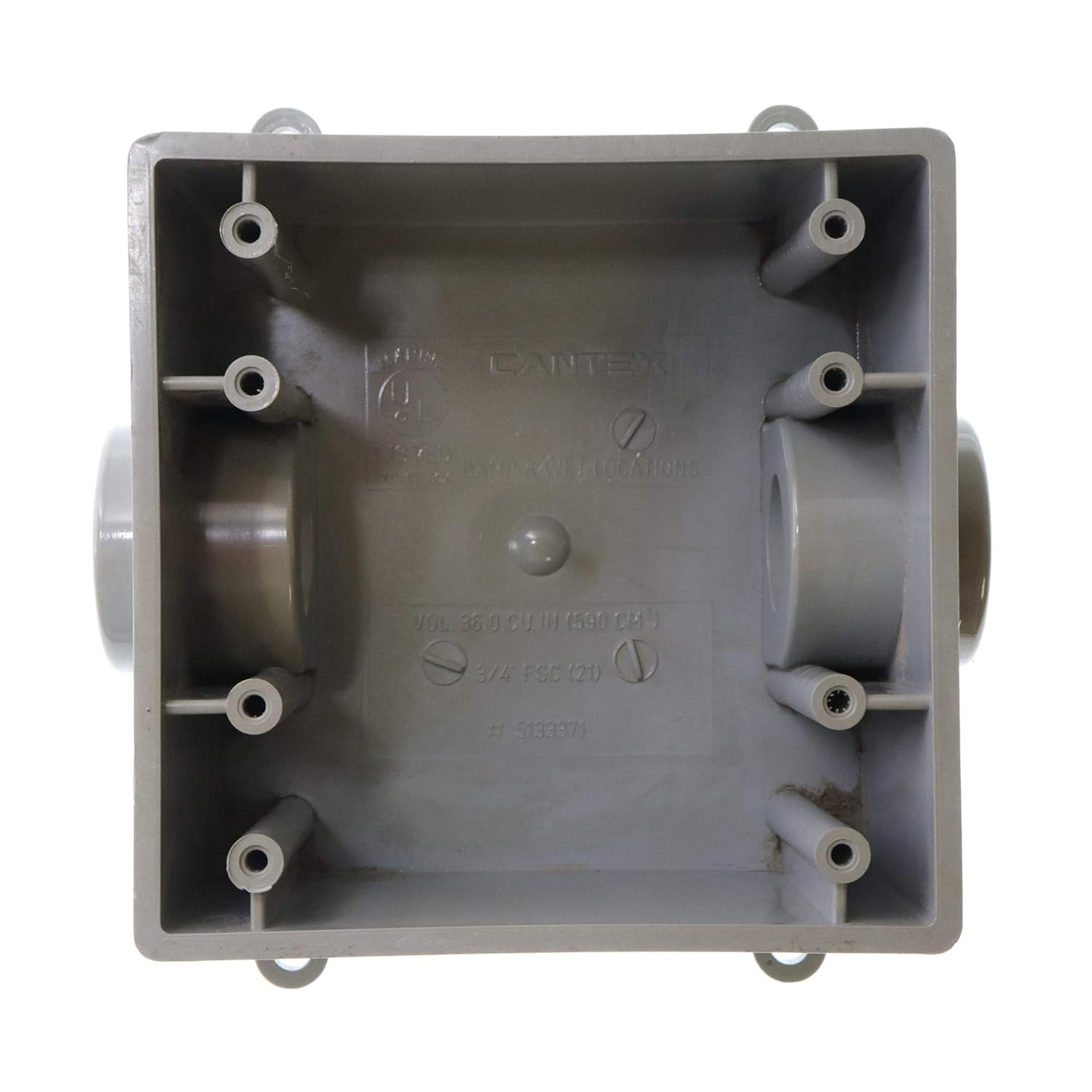 5133371 Non-Metallic Surface Mount PVC Box, FSC, 2-Gang, 3/4-Inch ...