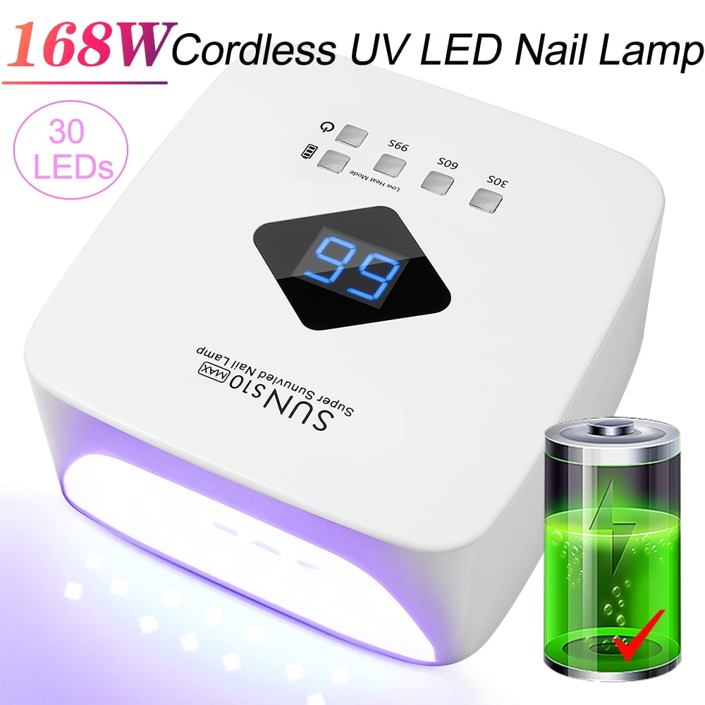 515 Cordless UV Nail Lamp 48LEDs 168W Professional Nail Lamp with Display UV Light Gel Nails ...