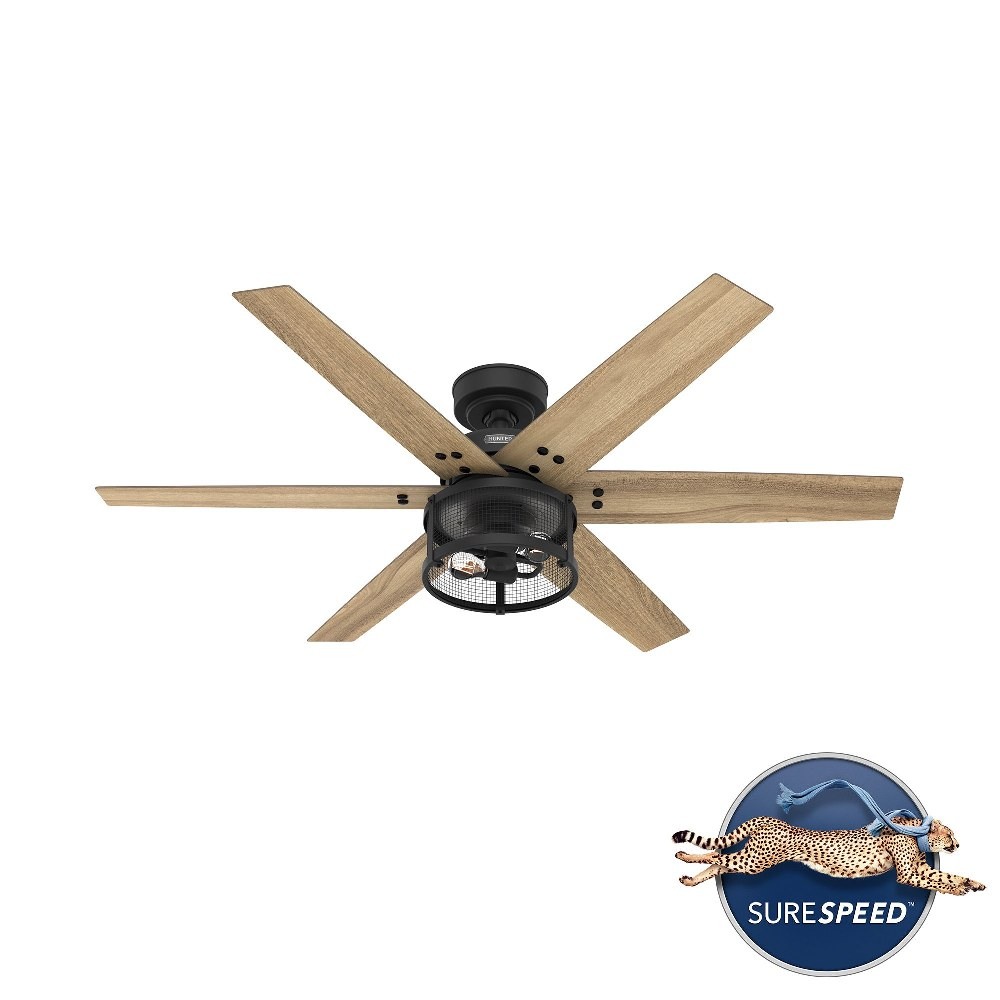 Hunter Fans - Houston - 6 Blade Ceiling Fan with Light Kit and Handheld ...