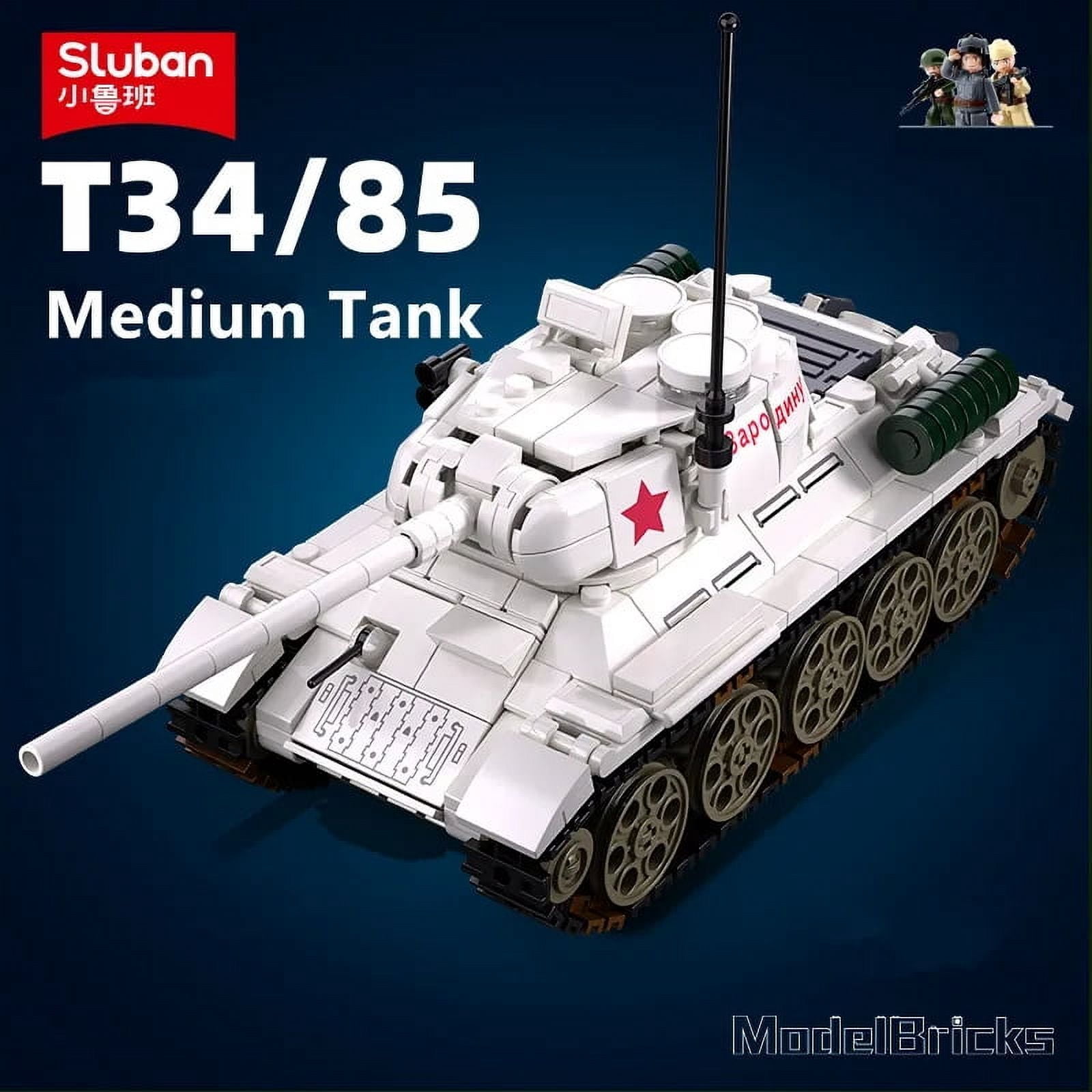 518PCS T34-85 Medium Tank Building Blocks WW2 Heavy Tank Chariot ...