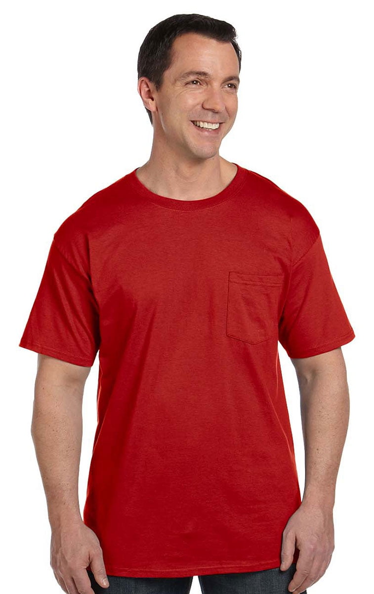 5190P Beefy-T Pocket T-Shirt - Red - 2X-Large - Walmart.com