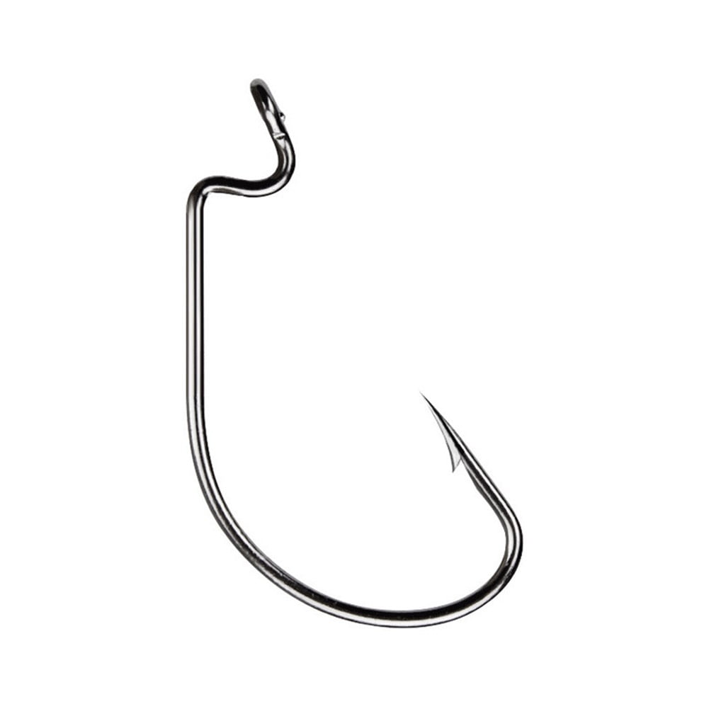 51PC Carbon Steel Offset Fishhook Bass Barbed Carp Fishing Hook Wide ...