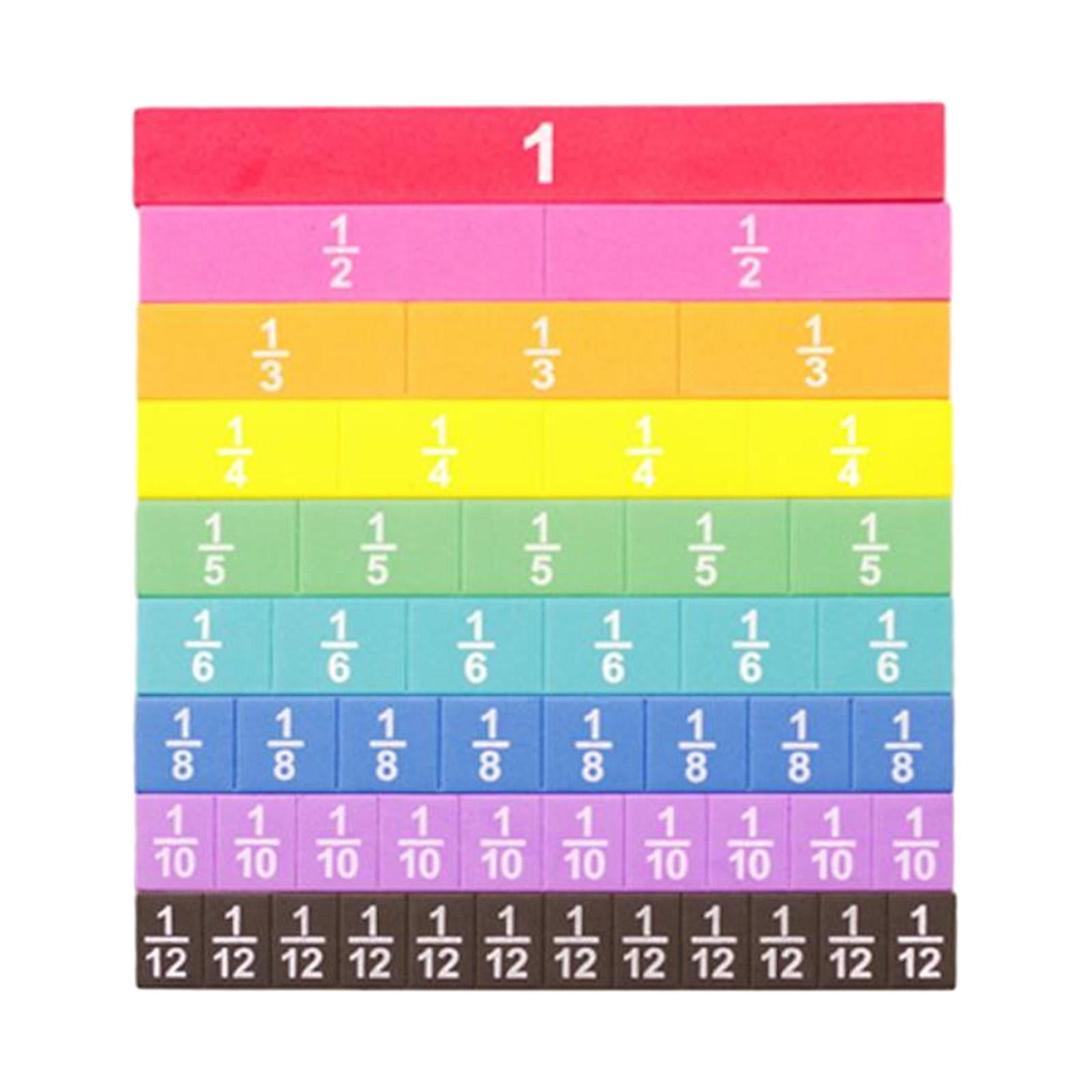 51Pcs Fraction Strips Math Manipulatives Math Materials Class ...