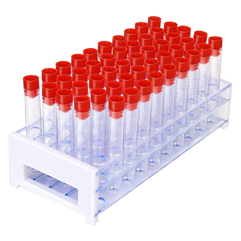 HOOWIFFY 51-Piece Assorted Color Test Tubes with Lids and Detachable ...