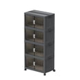 51QT 4 Tier Stackable Storage Bins with Magnetic Front Door & Top Lid ...