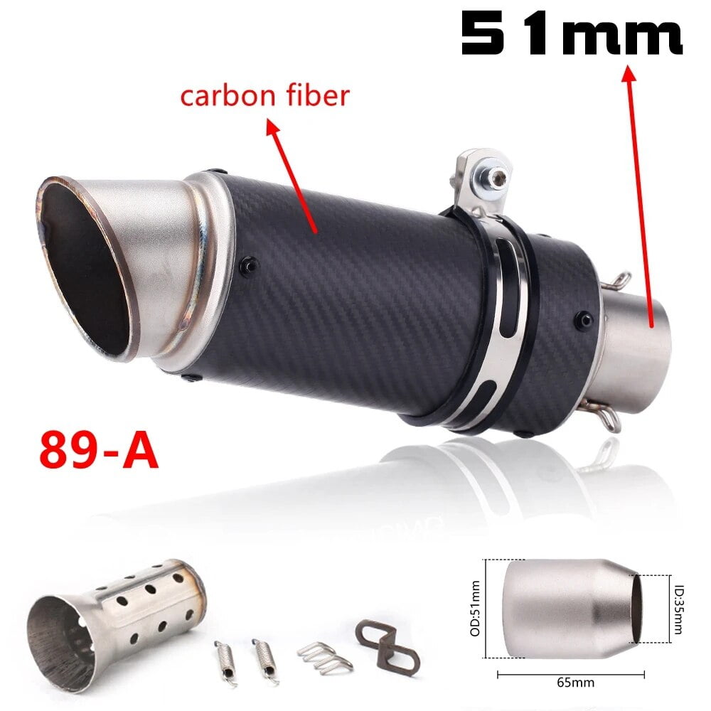 51mm 60mm Motorcycle Exhaust Escape Moto Carbon Fiber Muffler GP ...