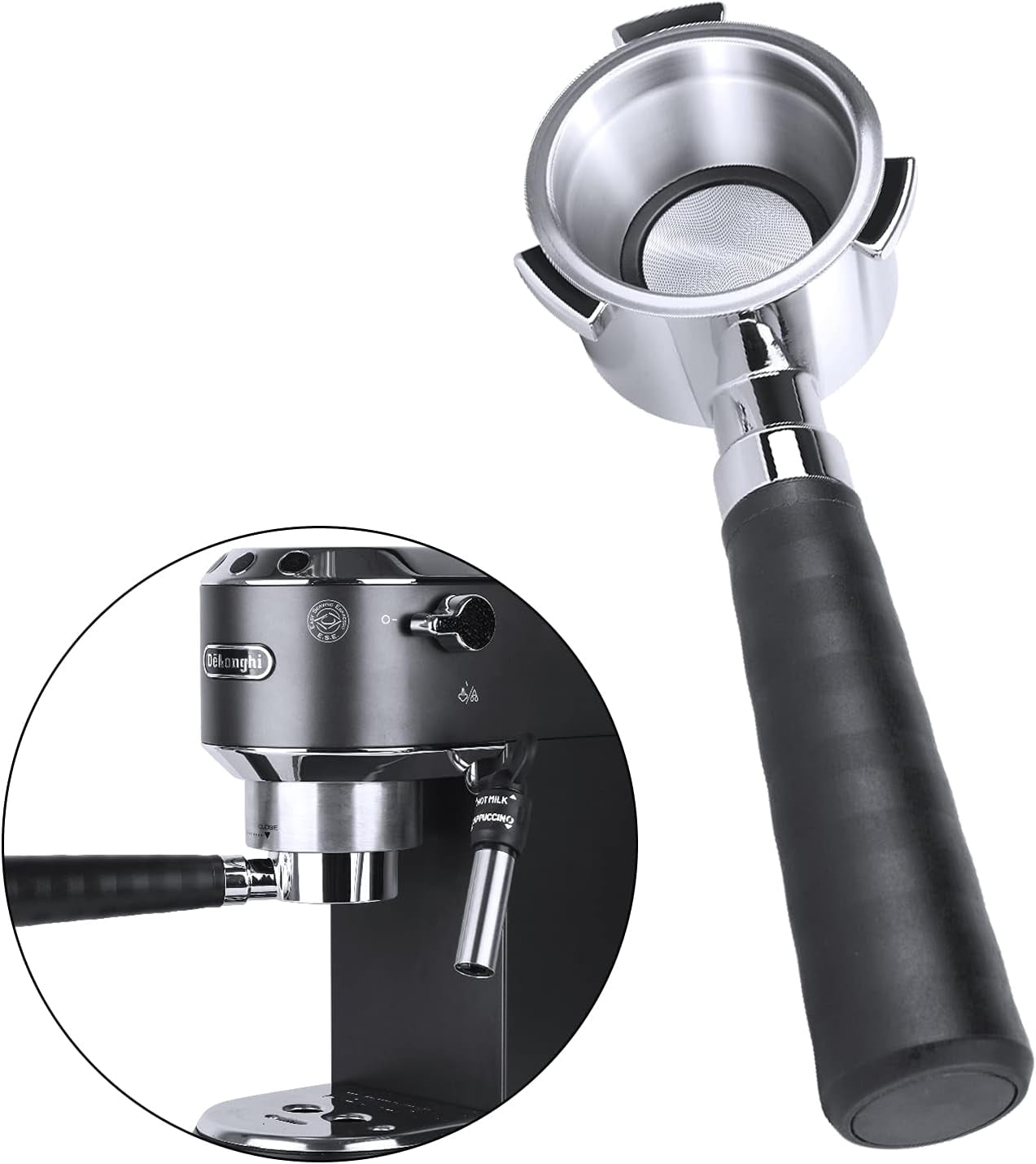 51mm Coffee Bottomless Filter, Reusable Coffee Filter Holder, Stainless ...