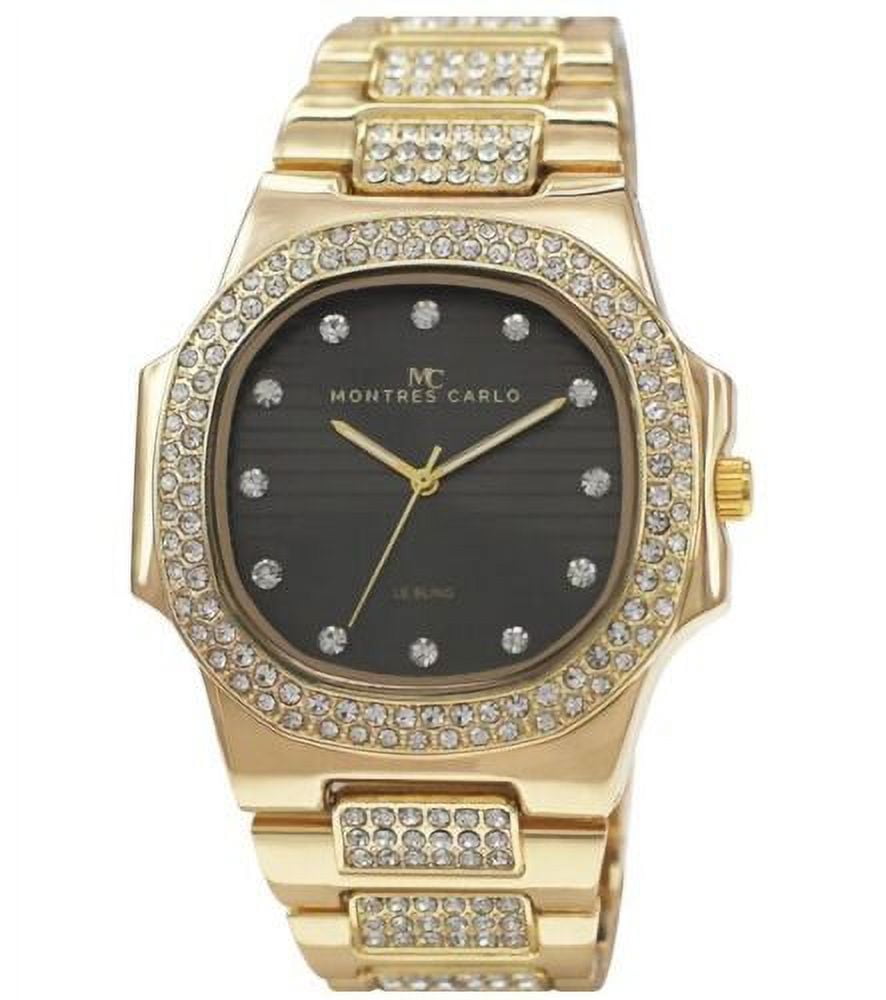 51mm Montres Carlo Luxury Men's Embellished Stones Quartz Fashion Wrist ...
