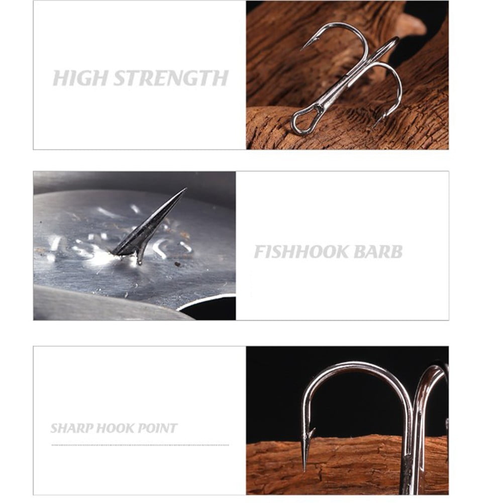 51pcs Black Nickel Triple Hook Set High Carbon Steel Three Anchor Hook Fishhook YIWEI - Walmart.com