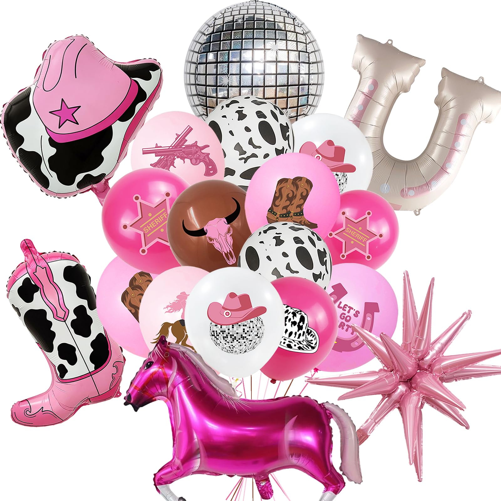 51pcs Western Cowgirl Bolloons STF9 Decorations Retro Horse Rodeo Party ...