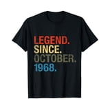 51st Birthday Gifts Legend Since October 1968 T-Shirt Vintage Tee ...