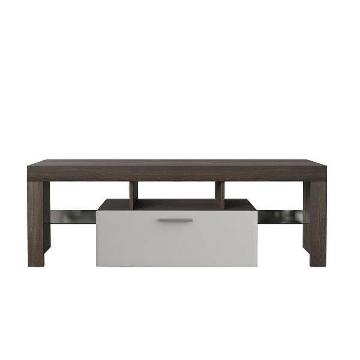 51x 14x 18inch brown simple modern TV stand with the toughened glass ...