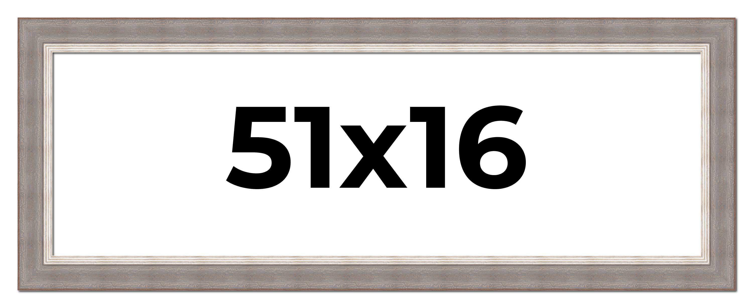 51x16 Frame Grey Real Wood Picture Frame Width 2 75 Inches Interior