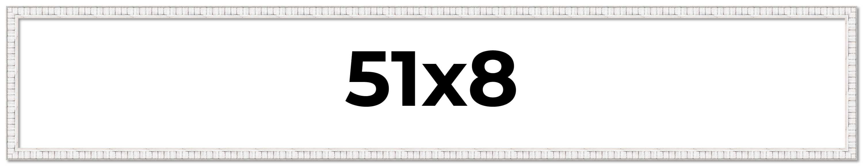 51x8 Frame White Scuffed Rustic Solid Wood Picture Frame | 0.75 Inch ...