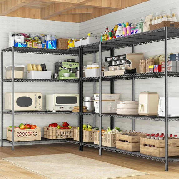 52.36''W Storage Shelves Metal Shelving Unit Load 1120LBS 4 Tier Wire ...