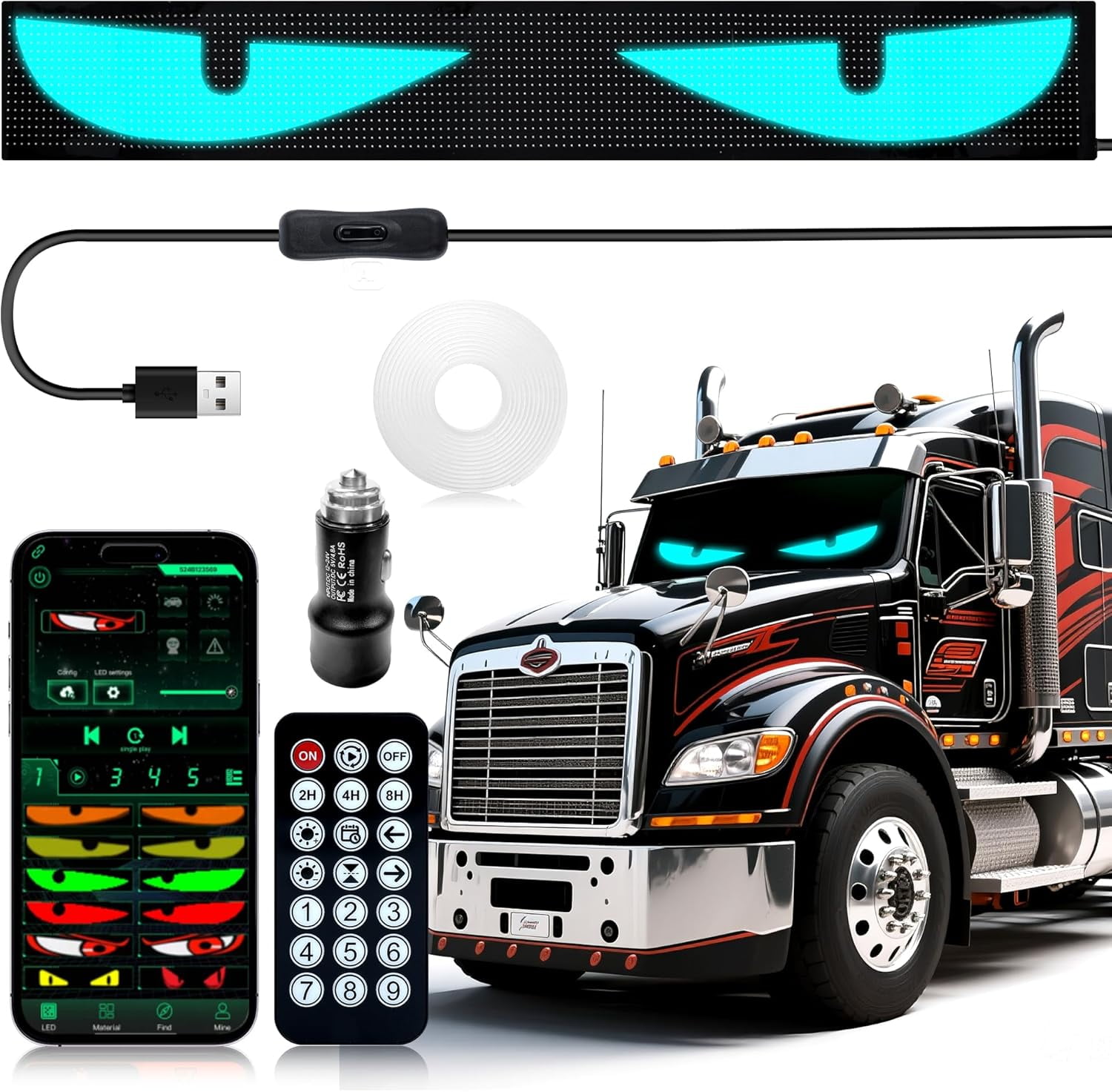 52.4"*7.56" Heavy-Duty Truck LED Devil's Eye Light Bar - Professional ...