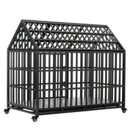 Gotland Outdoor Dog Kennel, Heavy Duty with Roof Cover, Galvanized ...