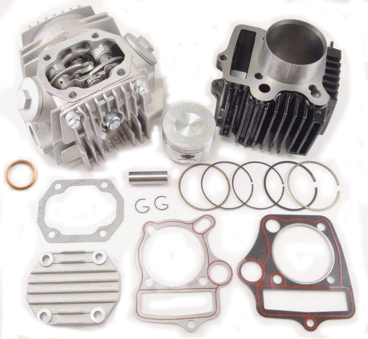 52.4mm Engine Cylinder and Head Top End Kit Compatible with 1P52FMH ...