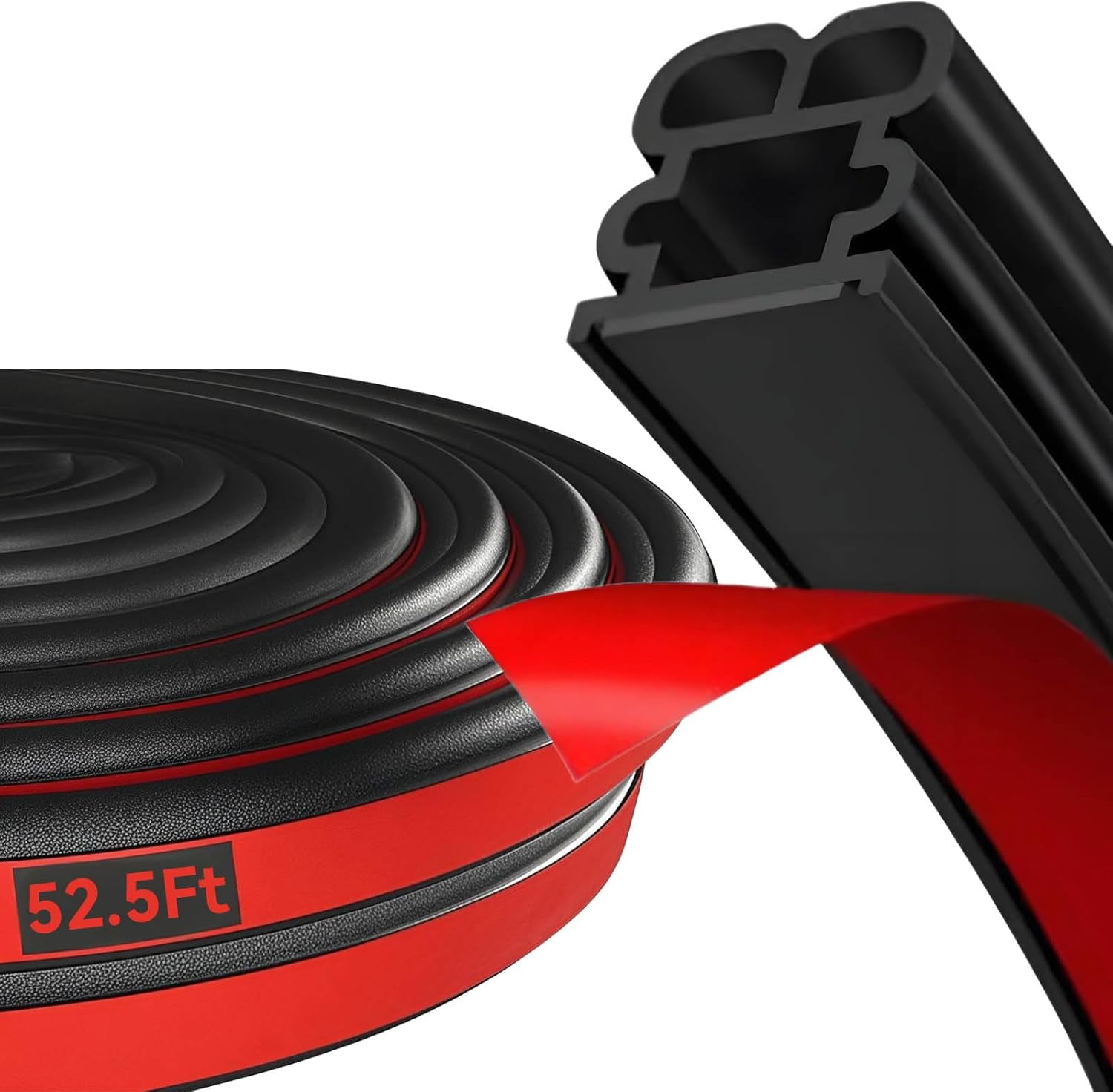 52.5 FT Weather Stripping & Door Seal Strip - Thickened Double Layer ...
