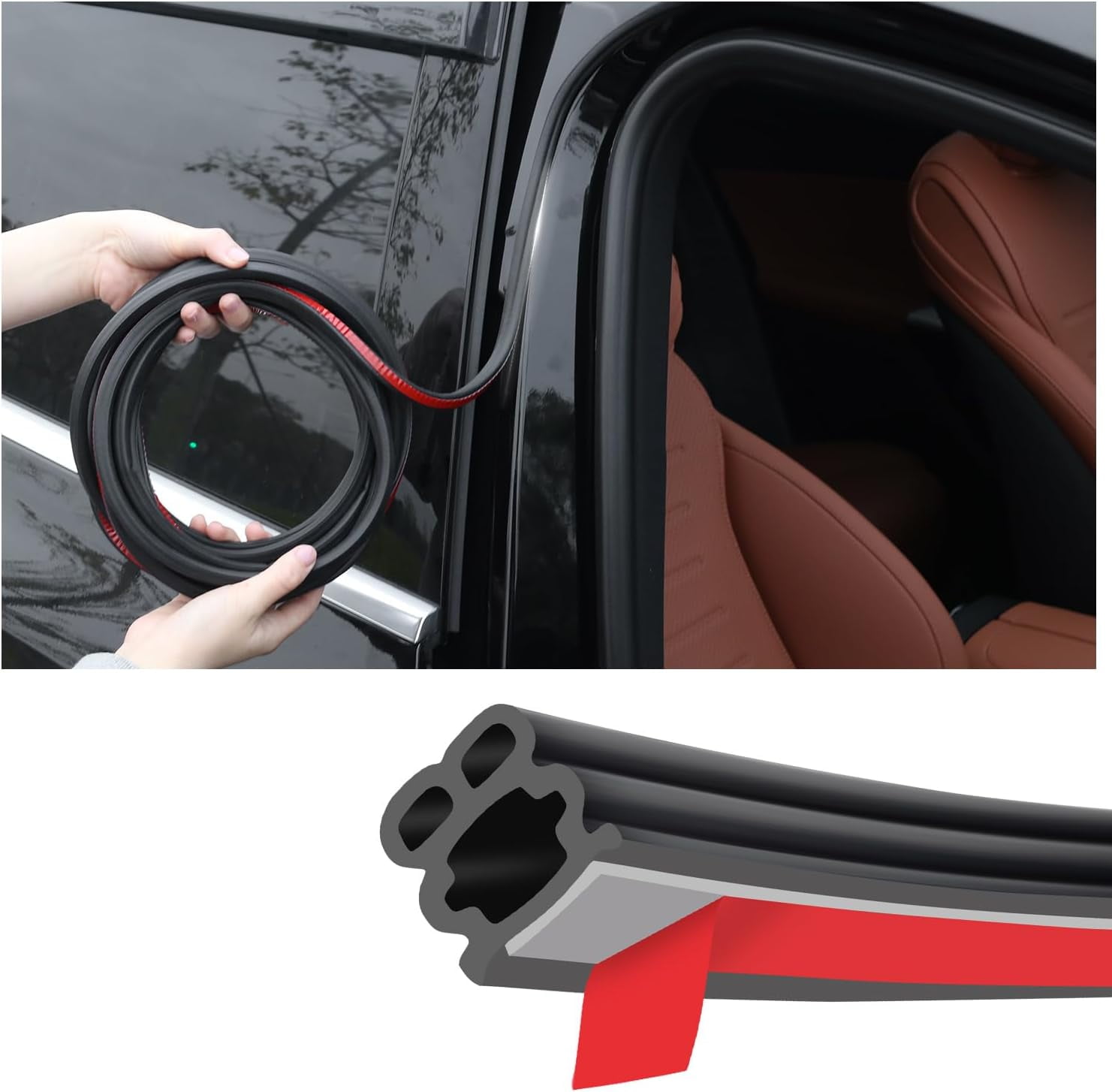 52.5Ft Door Seal,Thickened Rubber Automotive Weather Stripping for ...