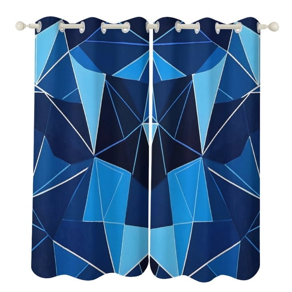 52×72in Perforated Curtain Two Symmetrical Pieces Heat Insulation Sun ...