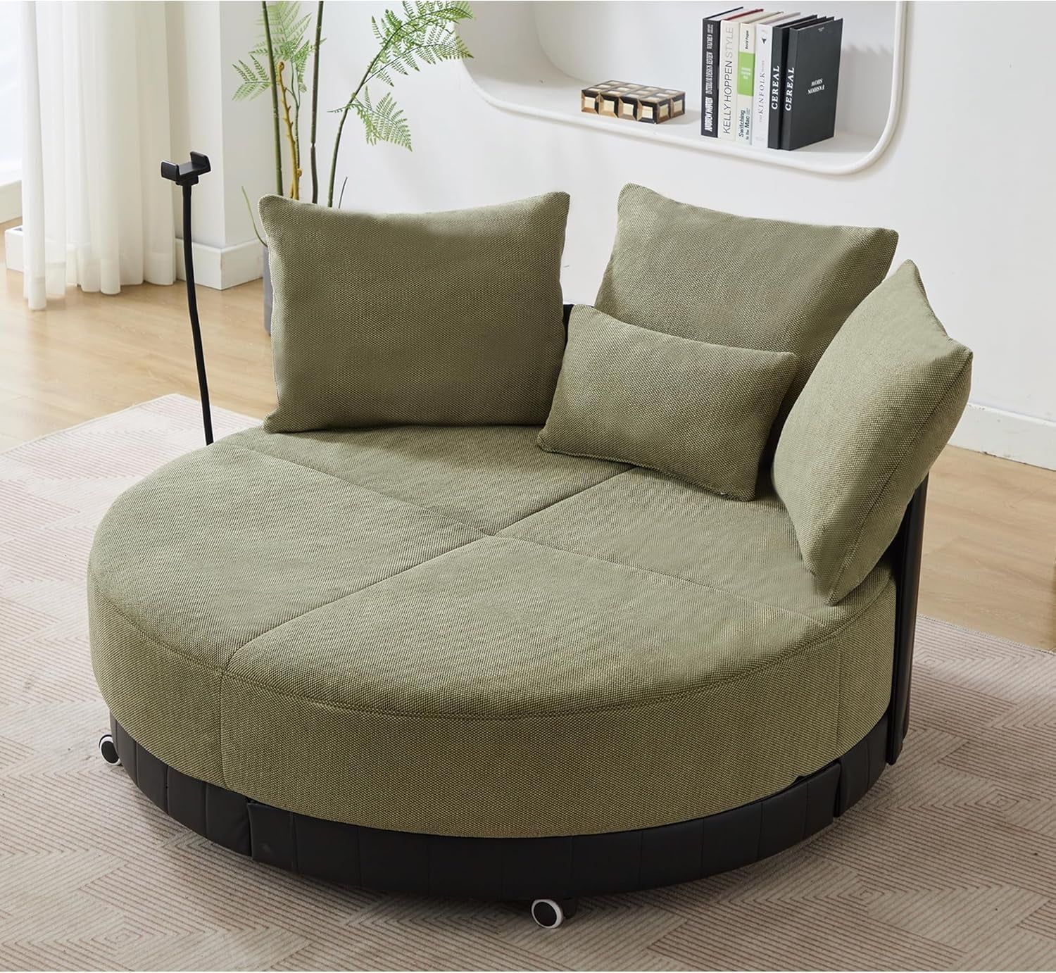 52.75'' Oversized Round Chair 360° Swivel Recliner Chair Loveseat Sofa ...