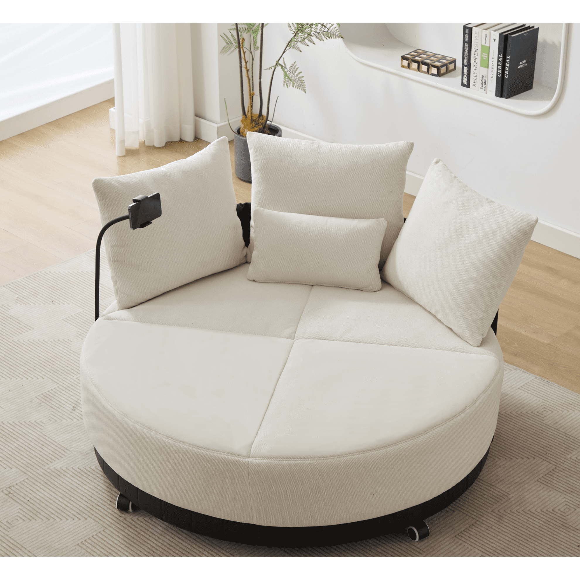 52.75'' Oversized Round Swivel Chair, 360° Swivel Chair with Adjustable ...